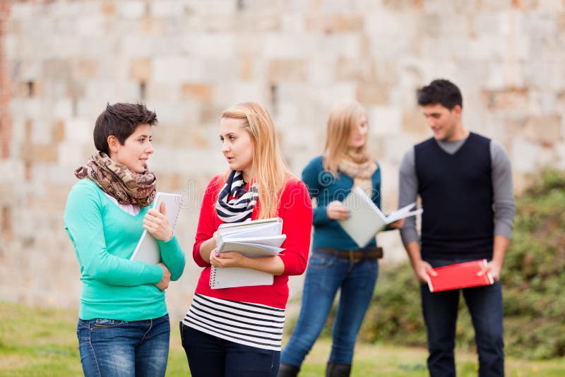 Multicultural College Students at Park Stock Image - Image of ...