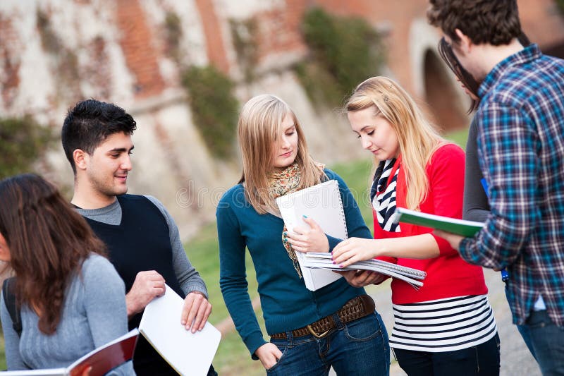 Multicultural Students on University Campus Stock Image - Image of ...