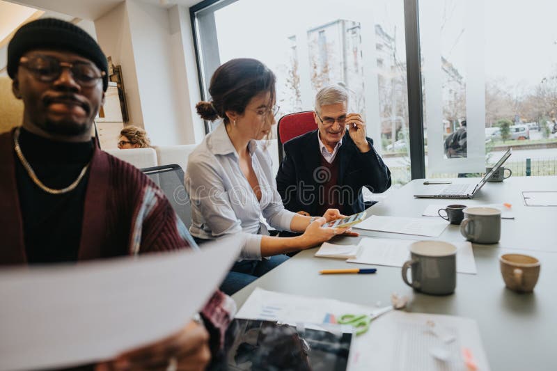 Multicultural, Cross Generational, Business Team Engaging in a ...