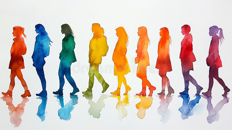 Multicultural Dialogue is Represented by a Colored Silhouette and ...