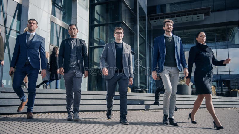 Multicultural Diverse Office Managers and Business People Walking in ...