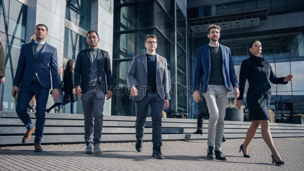 Multicultural Diverse Office Managers and Business People Walking in ...