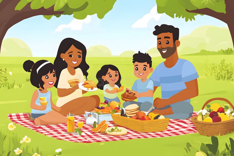 Multicultural Family Enjoying a Picnic: a Celebration of Diversity ...