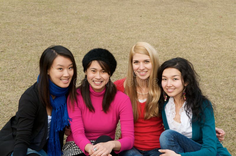 Multicultural Girls in College Cheering Stock Photo - Image of healthy ...