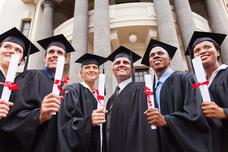 Multicultural University Graduates Stock Photo - Image of academic ...