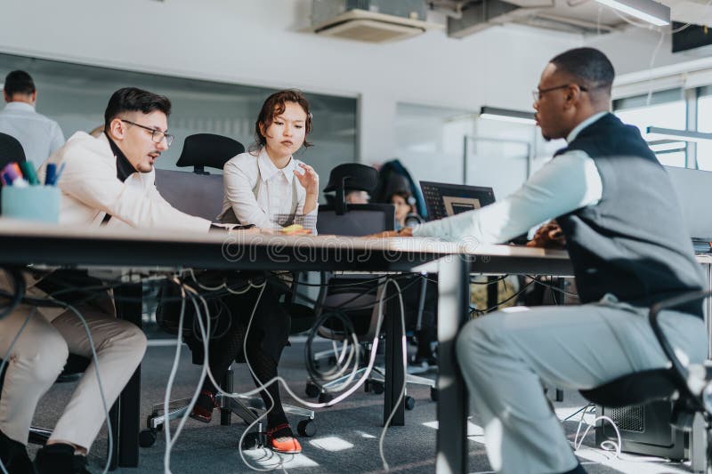 A Multicultural Group of Business People Engaged in a Collaborative ...