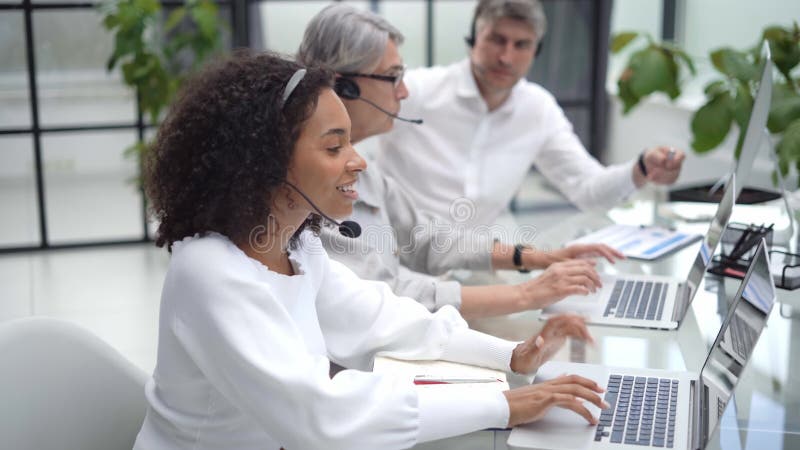 Multicultural Employees Group Work Together on Project Paperwork Stock ...