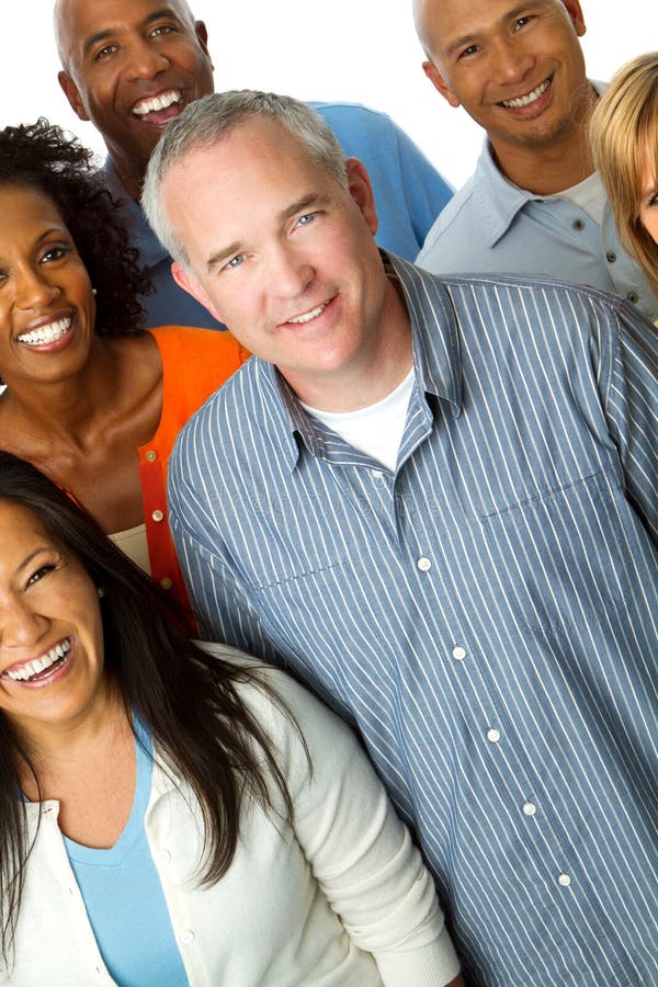 Multicultural Group of People Isolated on White. Stock Image - Image of ...