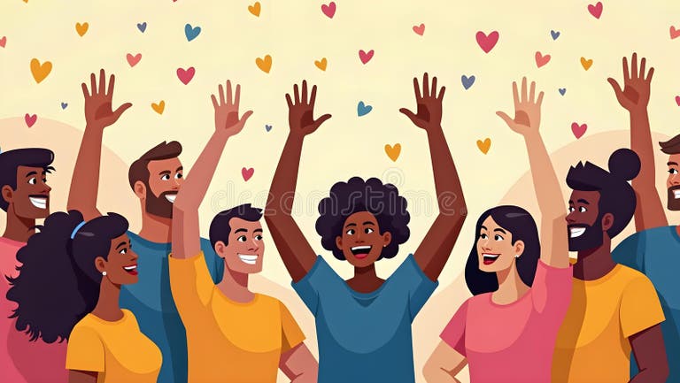 Multicultural Group of People Sharing Joy and Laughter at a Festive ...