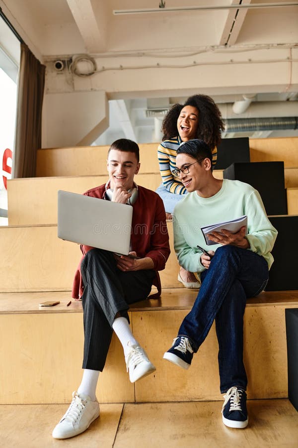 A Multicultural Group of Students Sitting Stock Image - Image of ...