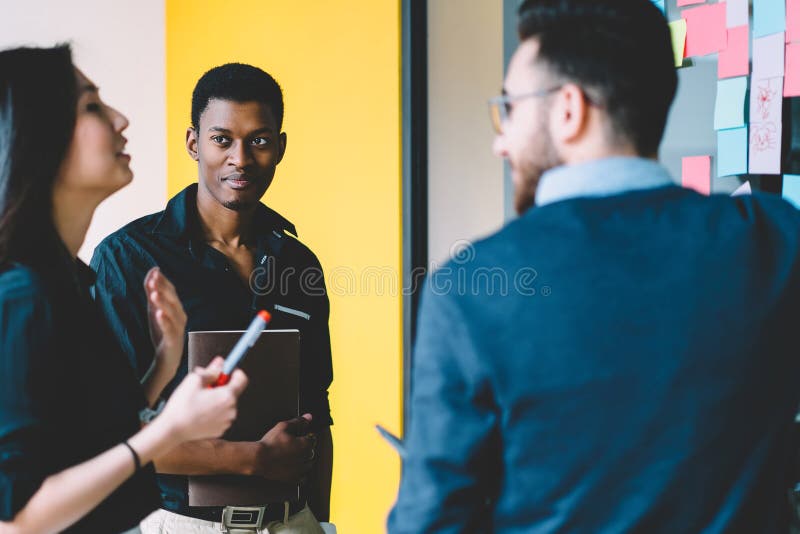 Multicultural Group of Successful Employees Collaborating Together ...