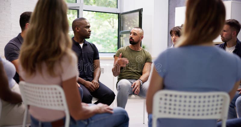 Multicultural Group Young Counseling Therapy Stock Photo - Image of ...