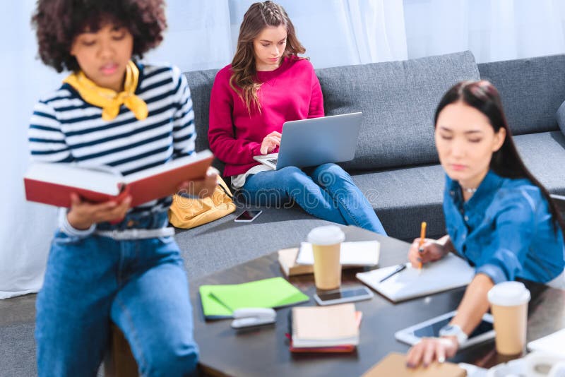 Multicultural Group of Young Students Stock Photo - Image of friendship ...