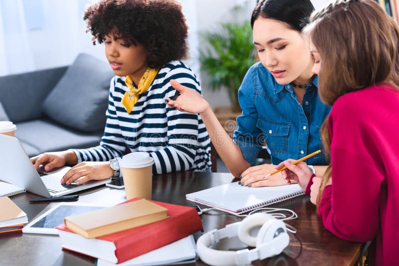 Multicultural Group of Young Students Stock Image - Image of network ...