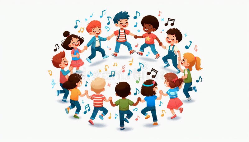 Multicultural Kids Dancing in a Circle, Fun Energetic Movement with ...