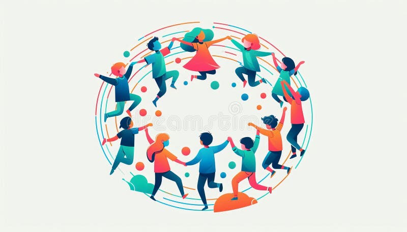 Multicultural Kids Holding Hands in a Circle Stock Vector ...