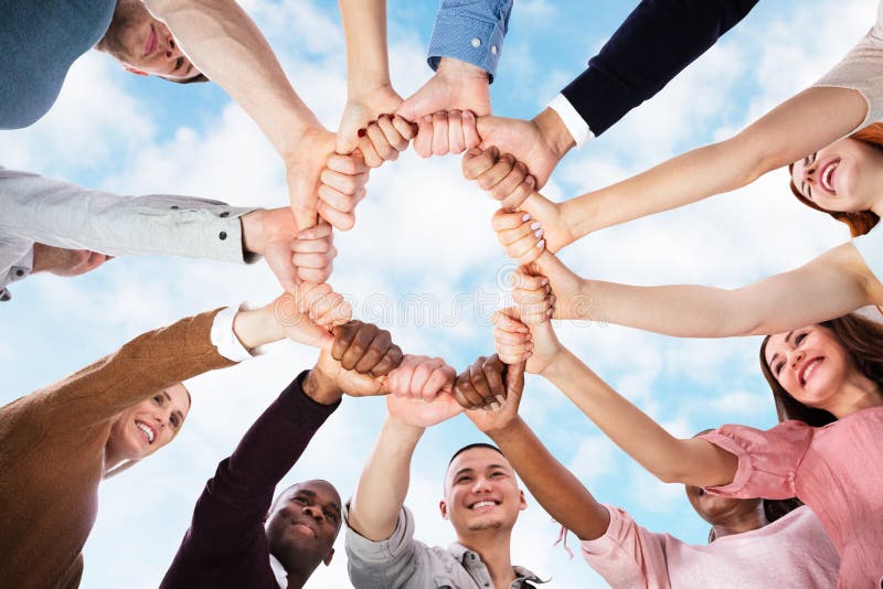Multi-racial Hands Holding Each Other Stock Image - Image of african ...
