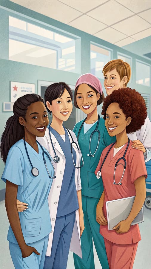 Multicultural Nurses Stock Illustrations – 156 Multicultural Nurses ...