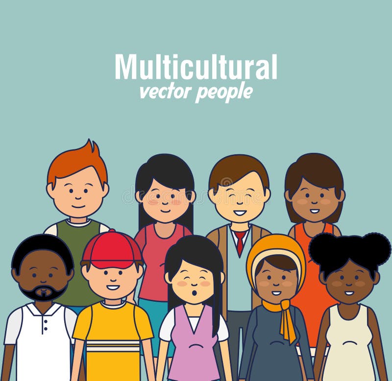 Multicultural People Avatars Icon Stock Illustration - Illustration of ...