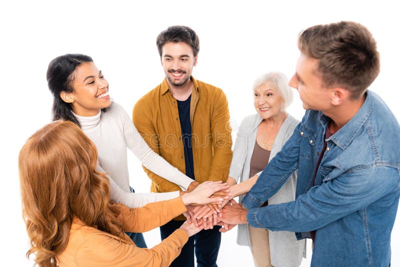 Multicultural People Holding Hands Isolated on Stock Image - Image of ...