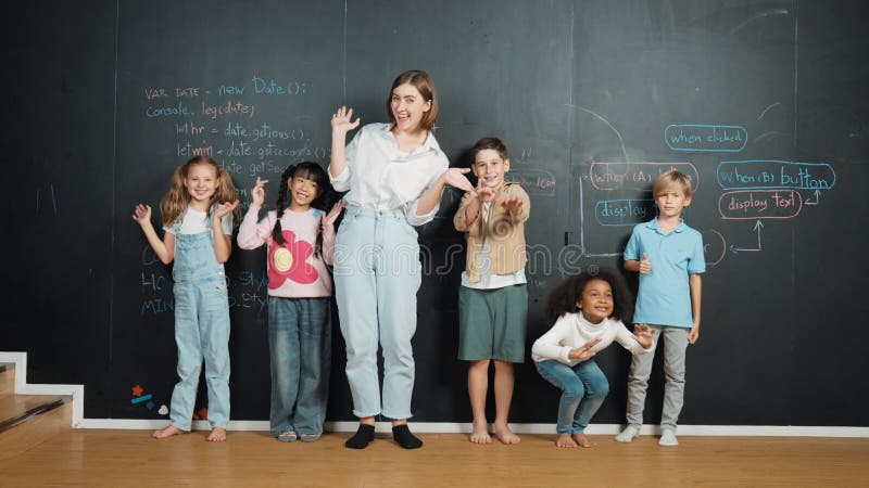 Multicultural Student and Teacher Smiling and Waving Hand To Camera ...