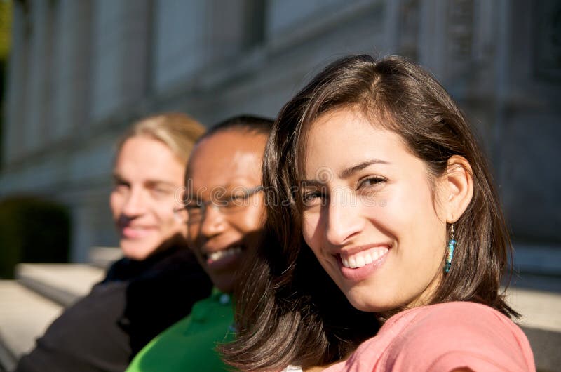 Multicultural Students on University Campus Stock Image - Image of ...