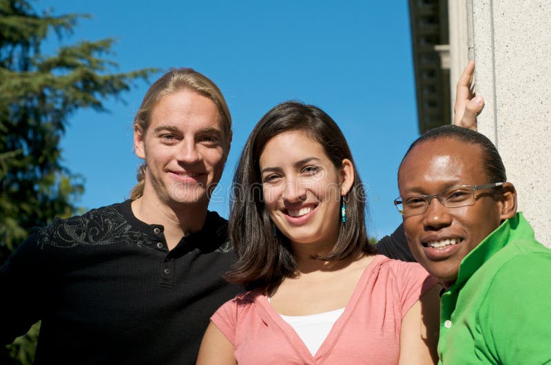 Multicultural Students on University Campus Stock Photo - Image of ...