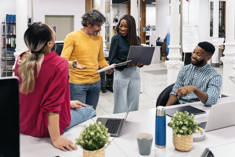 Work Team Working in the Office Stock Image - Image of african ...