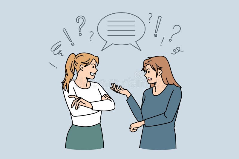 Multicultural Women Talk Have Communication Problem Stock Vector ...