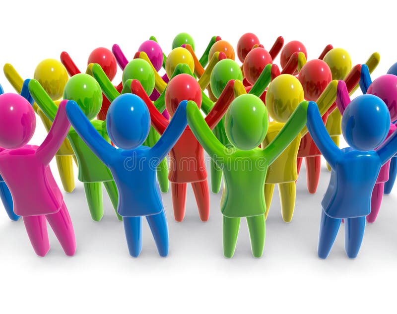 Multidão colorida ilustração stock. Ilustração de parceria - 10279568