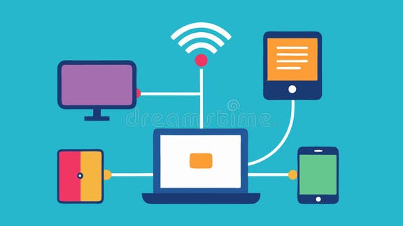Multidevice Synchronization an Illustration of Various Devices Tablet ...