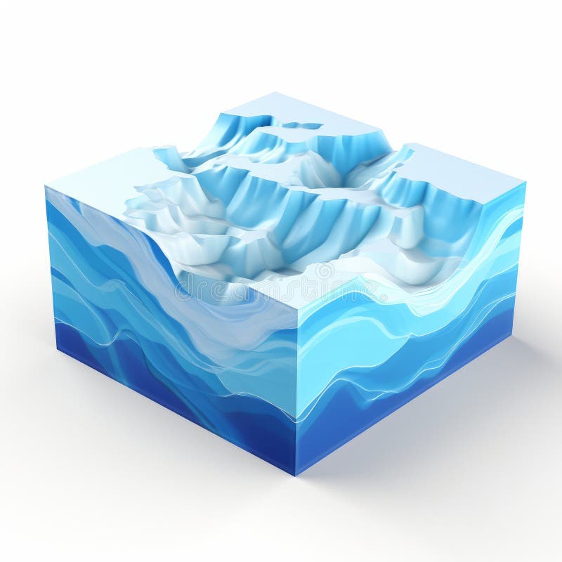 Multidimensional Ice Block: a Vibrant 3d Glacier Model Stock ...