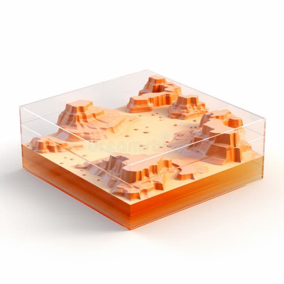 Multidimensional Plastic Box with Hyper-realistic Desert Design Stock ...