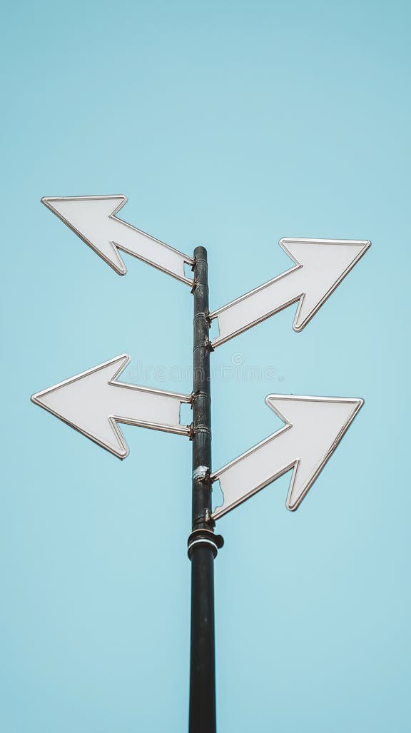 Multidirectional Signpost with Blank Arrows on Clear Backdrop Stock ...