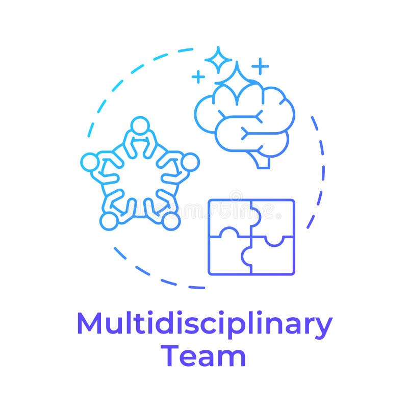 Multidisciplinary Team Blue Gradient Concept Icon Stock Vector ...