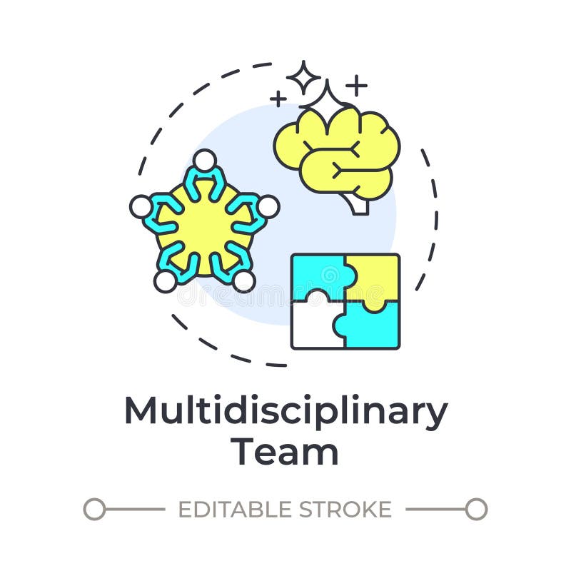 Multidisciplinary Team Multi Color Concept Icon Stock Illustration ...