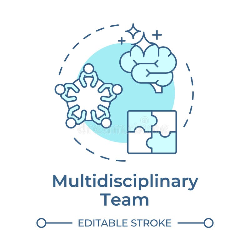 Multidisciplinary Team Soft Blue Concept Icon Stock Vector ...
