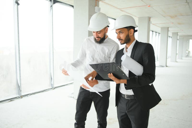 Multiethnic Business Team. Construction Concept. Indian and Arab ...