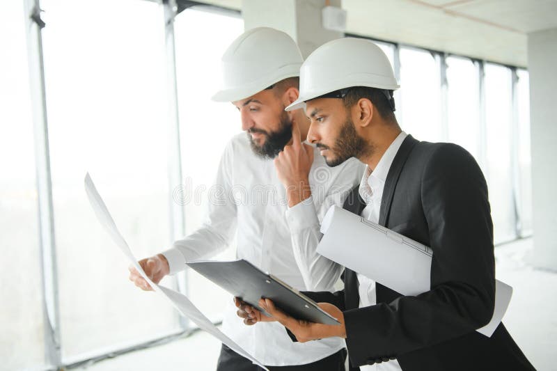 Multiethnic Business Team. Construction Concept. Indian and Arab ...