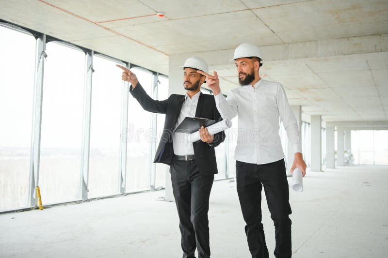 Multiethnic Business Team. Construction Concept. Indian and Arab ...