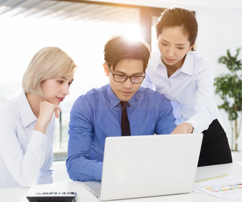 Business Team Working in Office Stock Image - Image of sitting, office ...