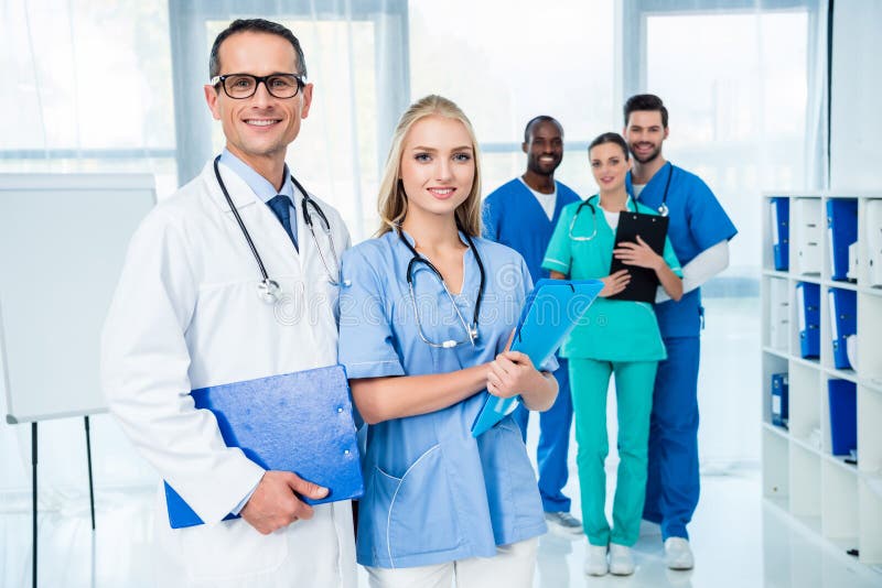 Multiethnic Doctors in Clinic Stock Image - Image of medical, together ...