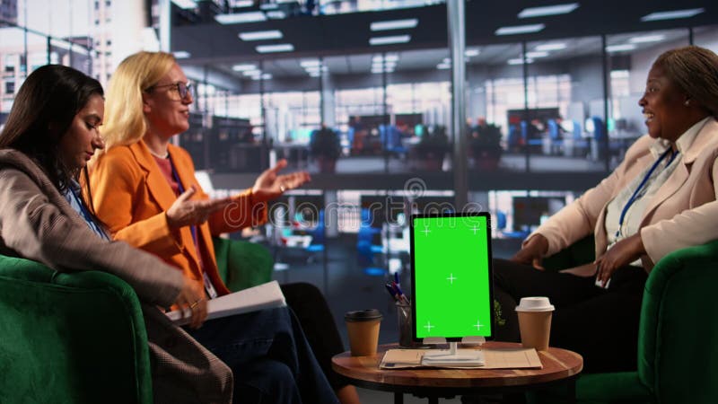 Multiethnic Experts Discussing New Executive Plan for Growth Next To ...