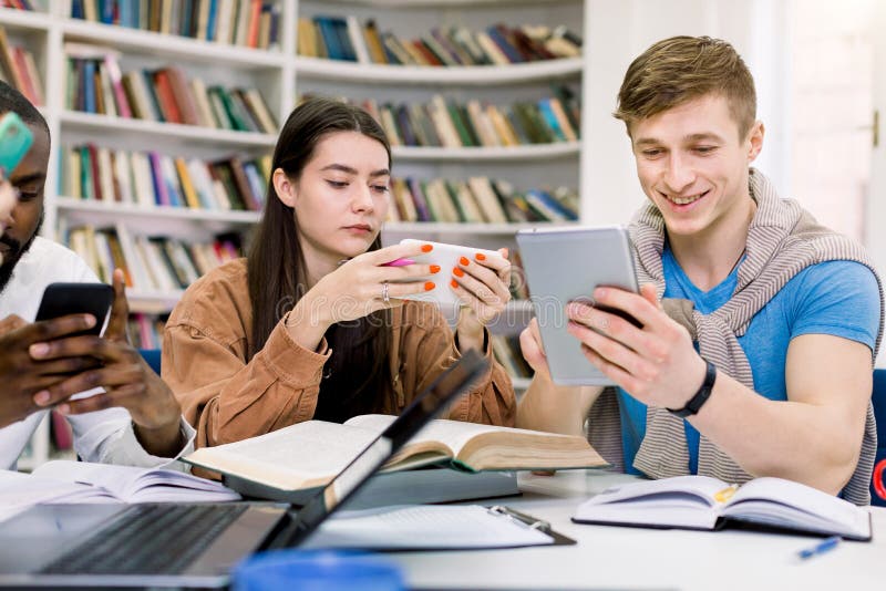 University Students Studying Library