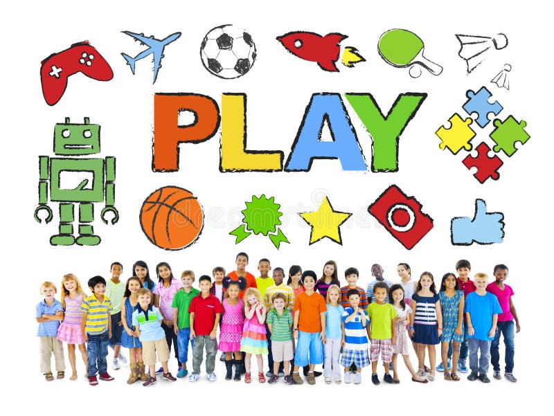 Multiethnic Group of Children and Play Concept Stock Photo - Image of ...