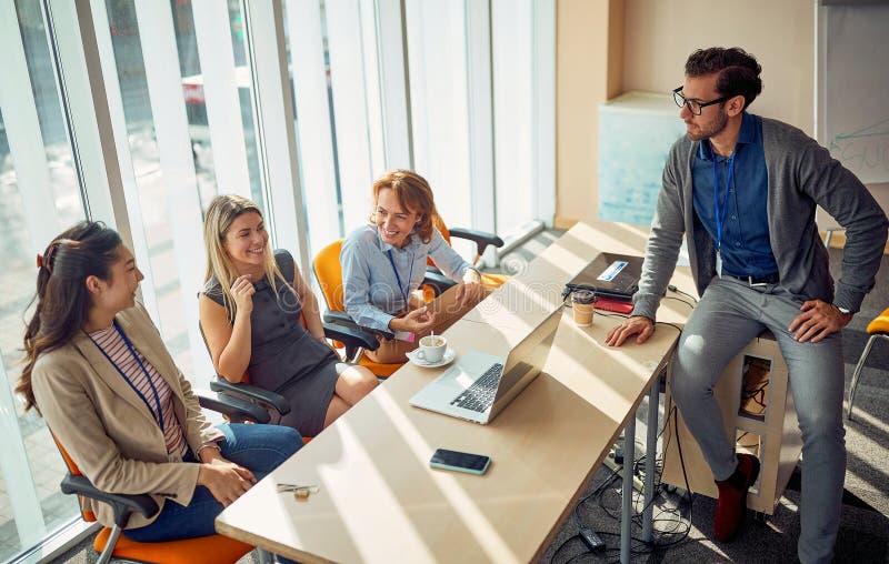 Multiethnic Group of Colleagues Having a Break Stock Photo - Image of ...