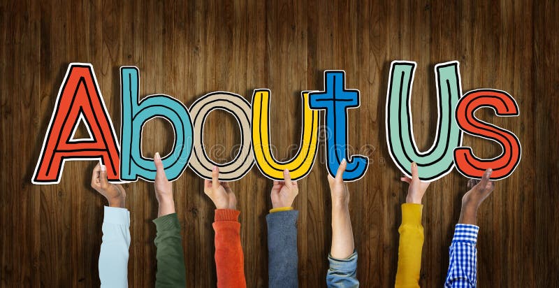 Multiethnic Group of Hands Holding Word about Us Stock Photo - Image of ...