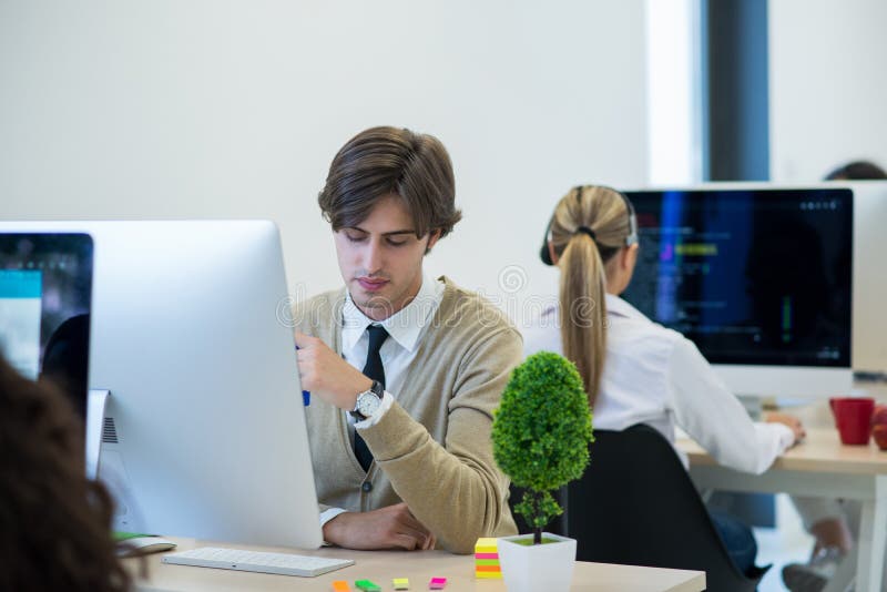Multiethnic Group of Happy Business People Working with Laptop Computer ...