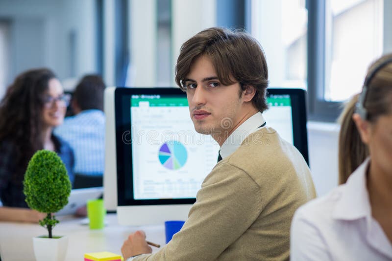 Multiethnic Group of Happy Business People Working with Laptop Computer ...