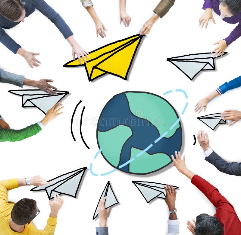 Multiethnic Group of People with Global Communications Concept Stock ...